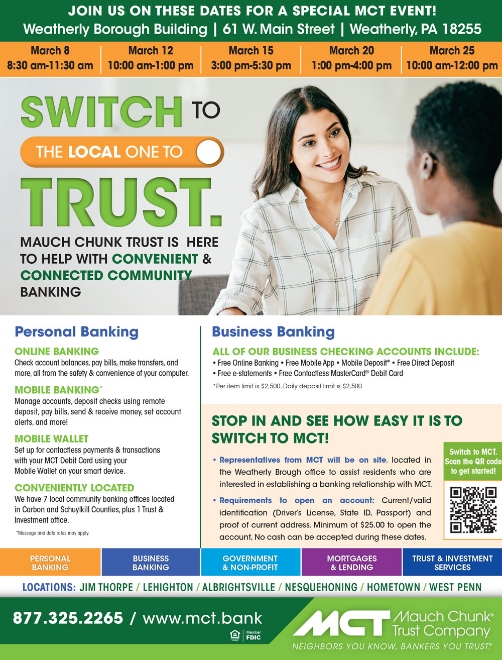Special events for Weatherly, PA - Mauch Chunk Trust Company (MCT)